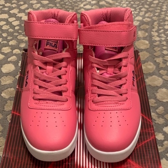 Fila | Shoes | Fila Womens Hot Pink Hitop Sneakers | Poshmark
